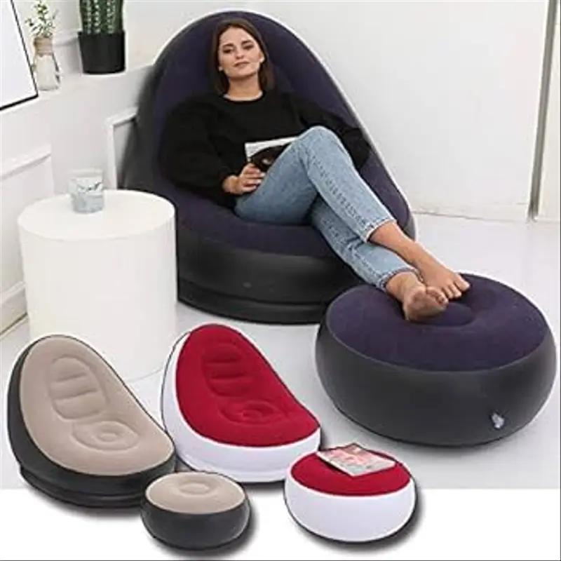 Inflatable Relaxing Sofa Chair + Foot Rest + Manual Pump